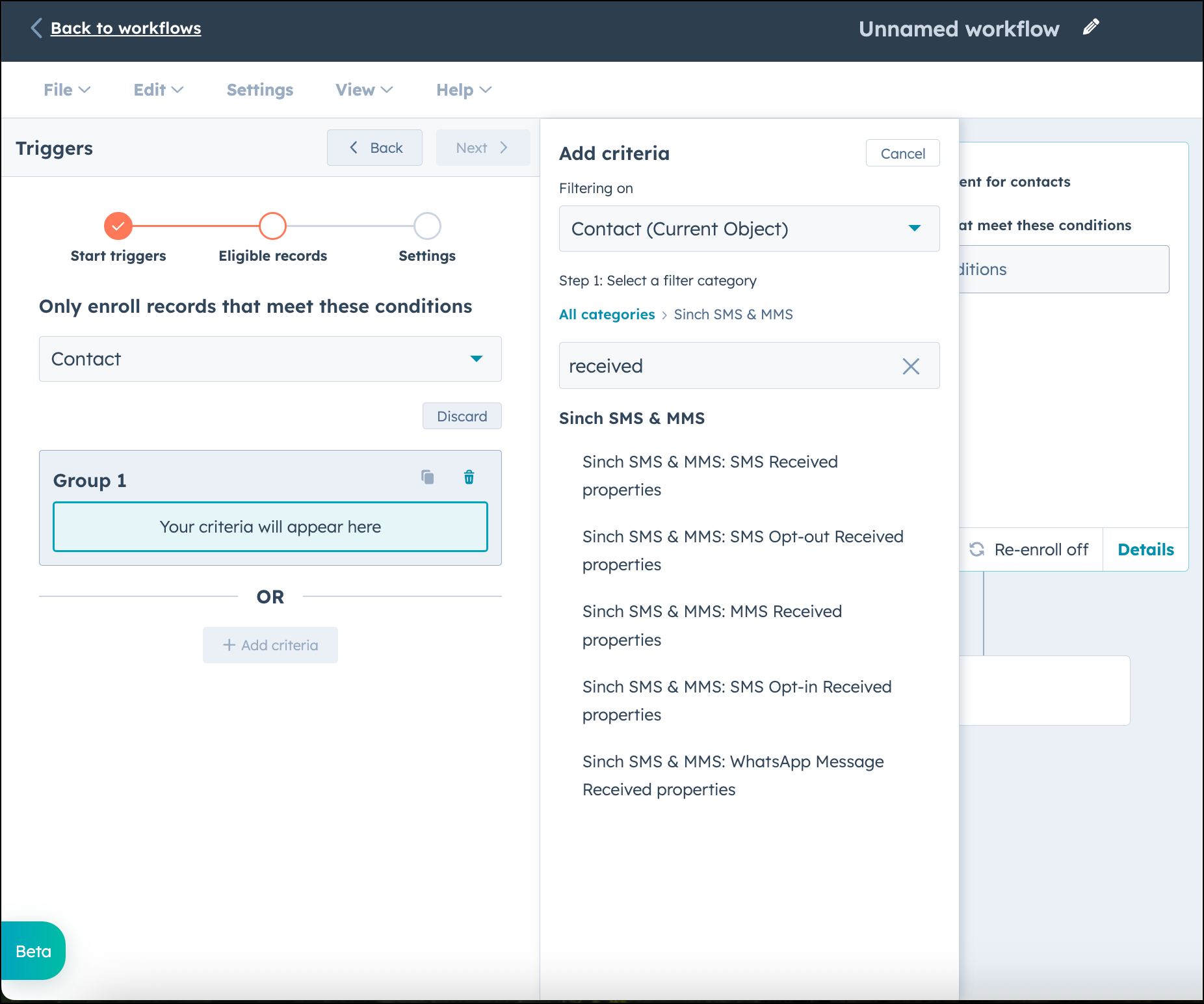 HubSpot | Trigger actions and workflows using inbound WhatsApp replies – Sinch Engage