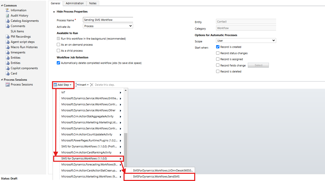 Dynamics | Adding SMS to your Dynamics Workflows (Version 1.1) – Sinch Engage
