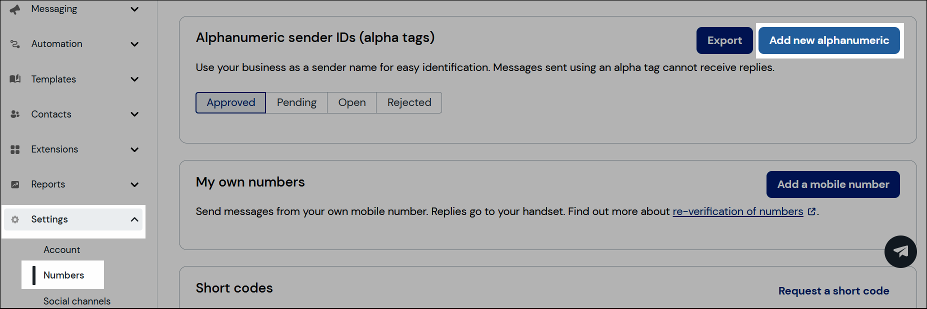 Alphanumeric Sender IDs (formerly alpha tags) – Sinch Engage