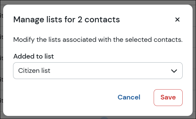 Add & remove contacts from lists – Sinch Engage