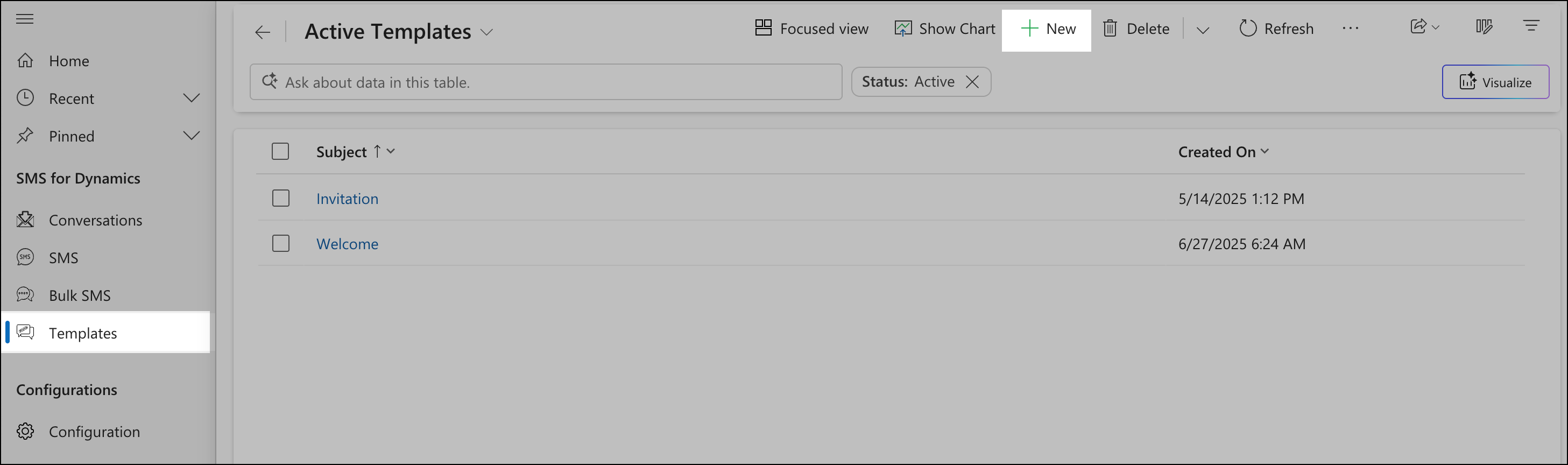 Dynamics | Create, edit or delete SMS templates – Sinch Engage