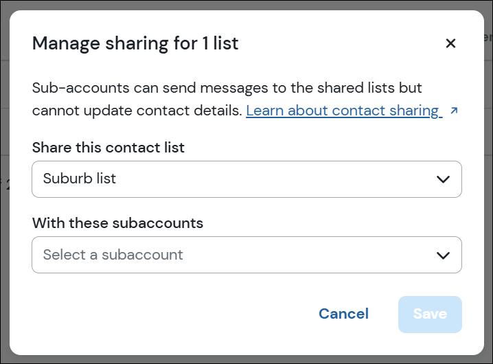 Managing contact lists – Sinch Engage