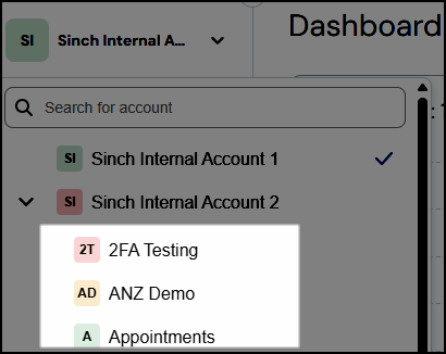Comment passer d’un compte à l’autre – Sinch Engage