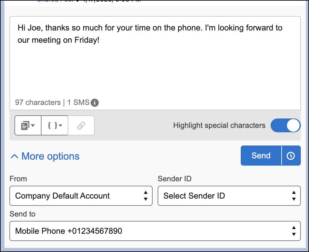 Salesforce | Send individual messages – Sinch Engage