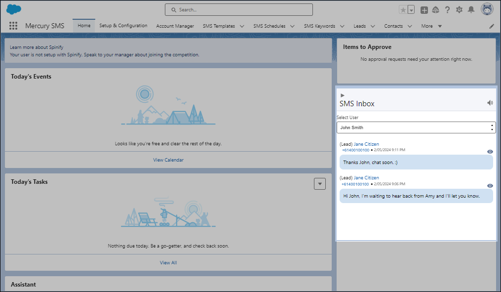 Salesforce | Setup | Add the SMS Inbox – Sinch Engage