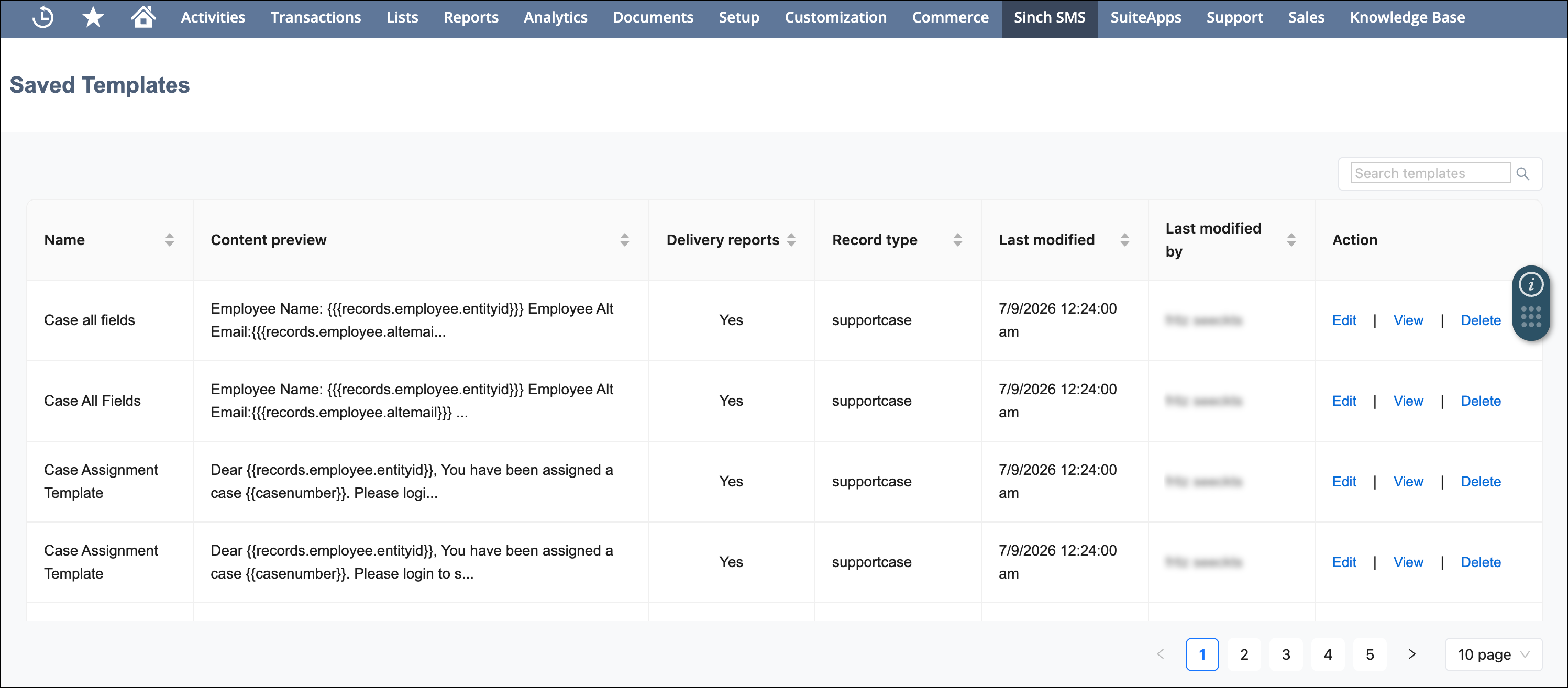 NetSuite | Message templates – Sinch Engage