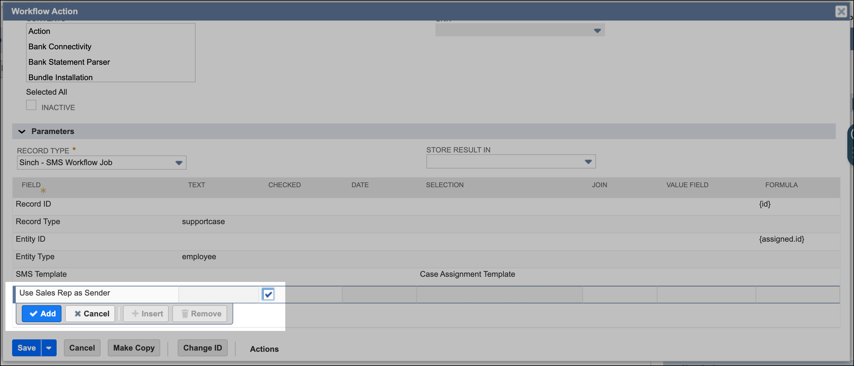 NetSuite | Workflows trigger as Sales Rep – Sinch Engage