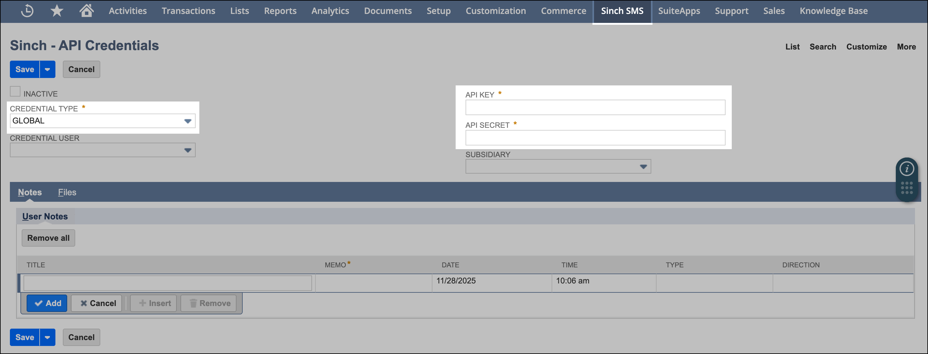 NetSuite | Guide de démarrage rapide – Sinch Engage